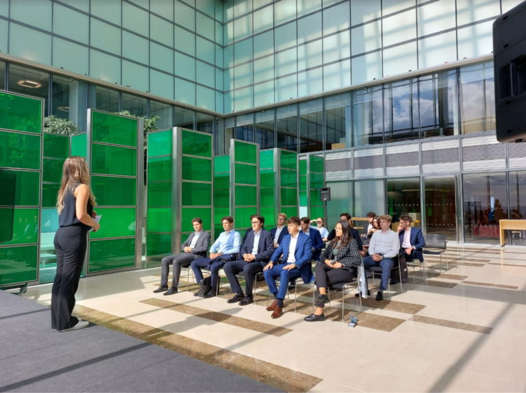 Students of the IÉSEG Finance association in the City of London